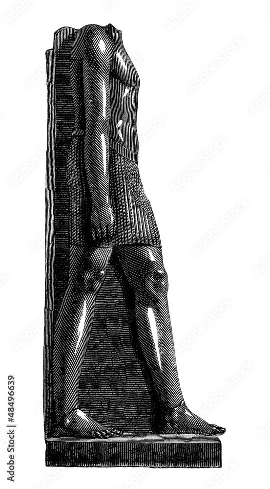 Standing Pharaoh - Egyptian Sculpture Stock Illustration | Adobe Stock