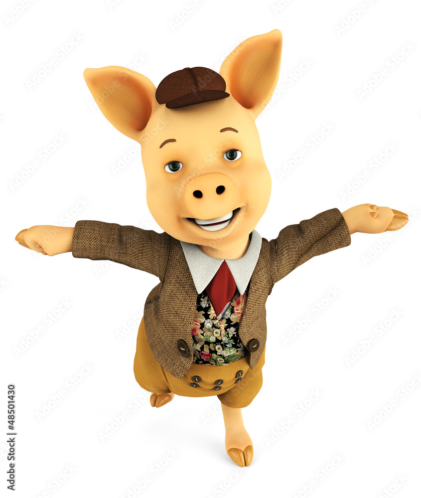 pig cartoon dancing Stock Illustration | Adobe Stock