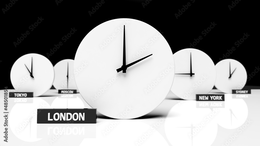 Time zone clocks Stock Illustration | Adobe Stock