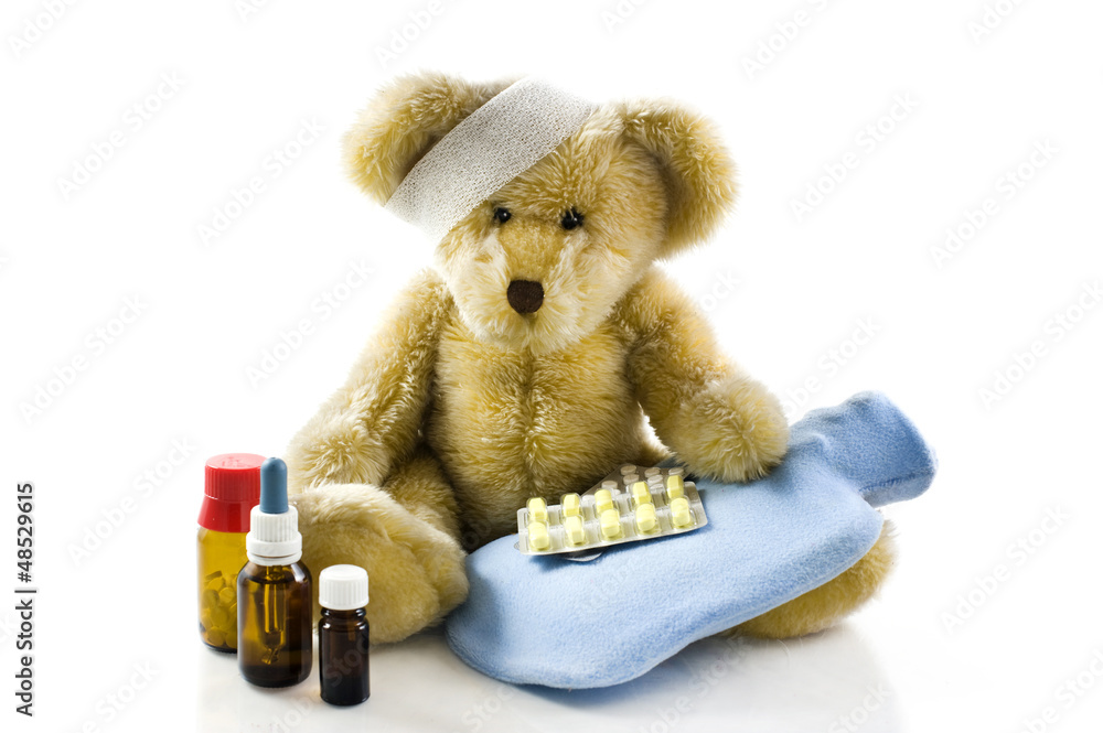 Sick teddy bear - Kranker Teddybär Stock-Foto | Adobe Stock