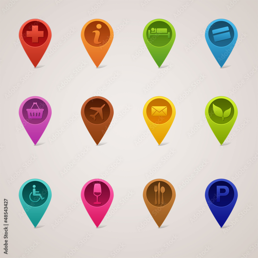 Pictos geolocalisation Stock Vector | Adobe Stock