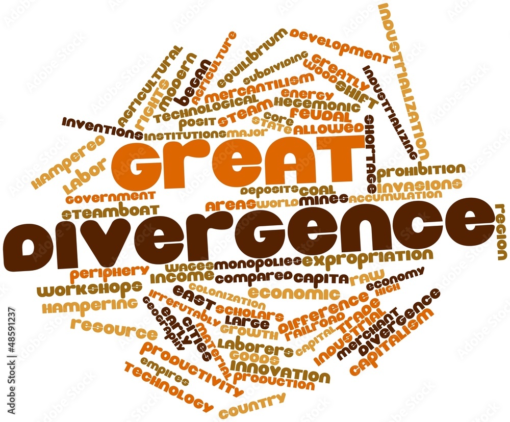 Word cloud for Great Divergence Stock Illustration | Adobe Stock