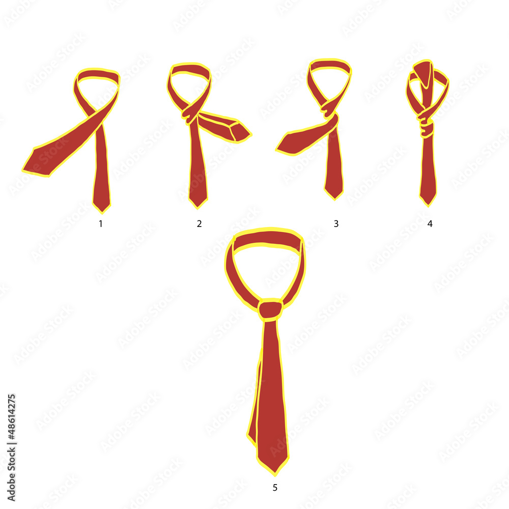 instructions how to tie a tie Stock Vector | Adobe Stock
