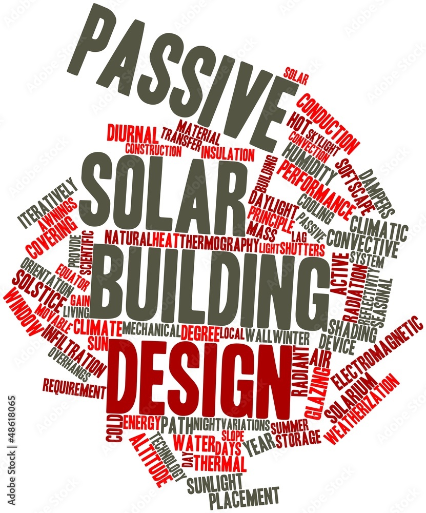 Word cloud for Passive solar building design Stock Illustration | Adobe ...