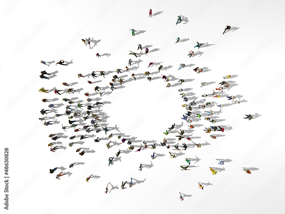Crowd of people in a circle seen from above Stock-Illustration | Adobe ...