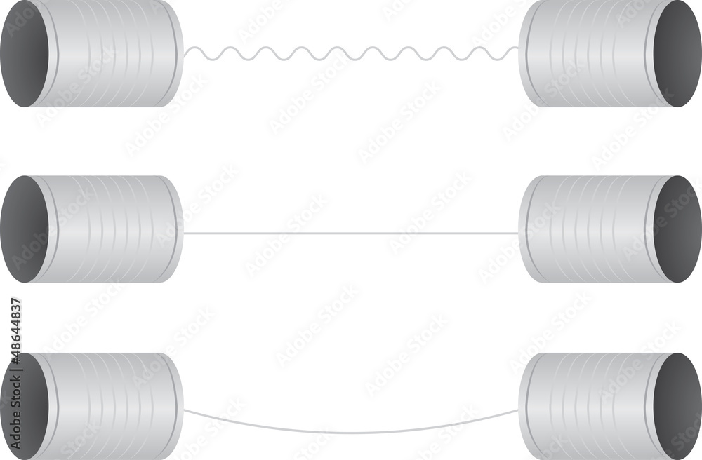 Tin Can Telephone Clipart Black