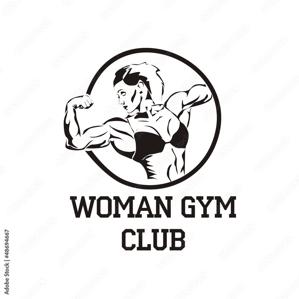 Female Bodybuilding Logos Graphic Design