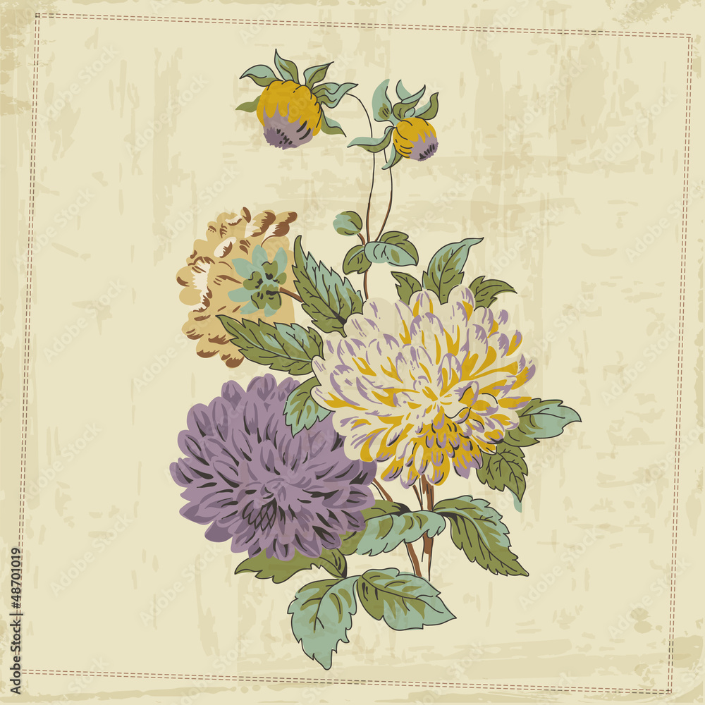Vintage Flower Background - for design and scrapbook - in vector Stock ...