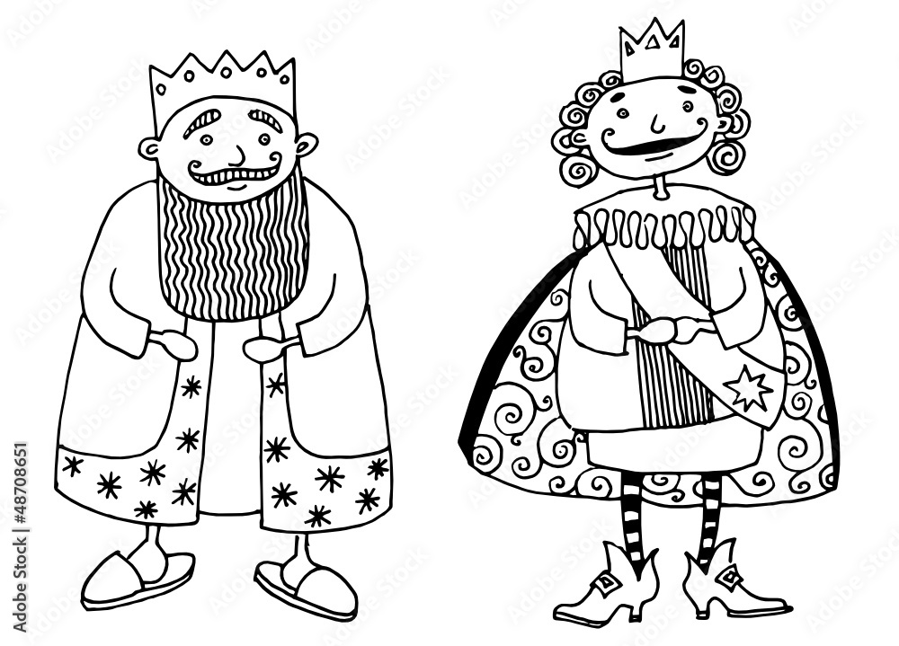 Cartoon two kings Stock Vector | Adobe Stock