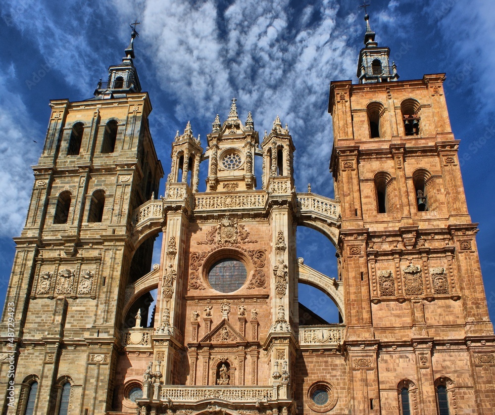 Fotografia do Stock: Detalhe da fachada da catedral de Astorga | Adobe ...