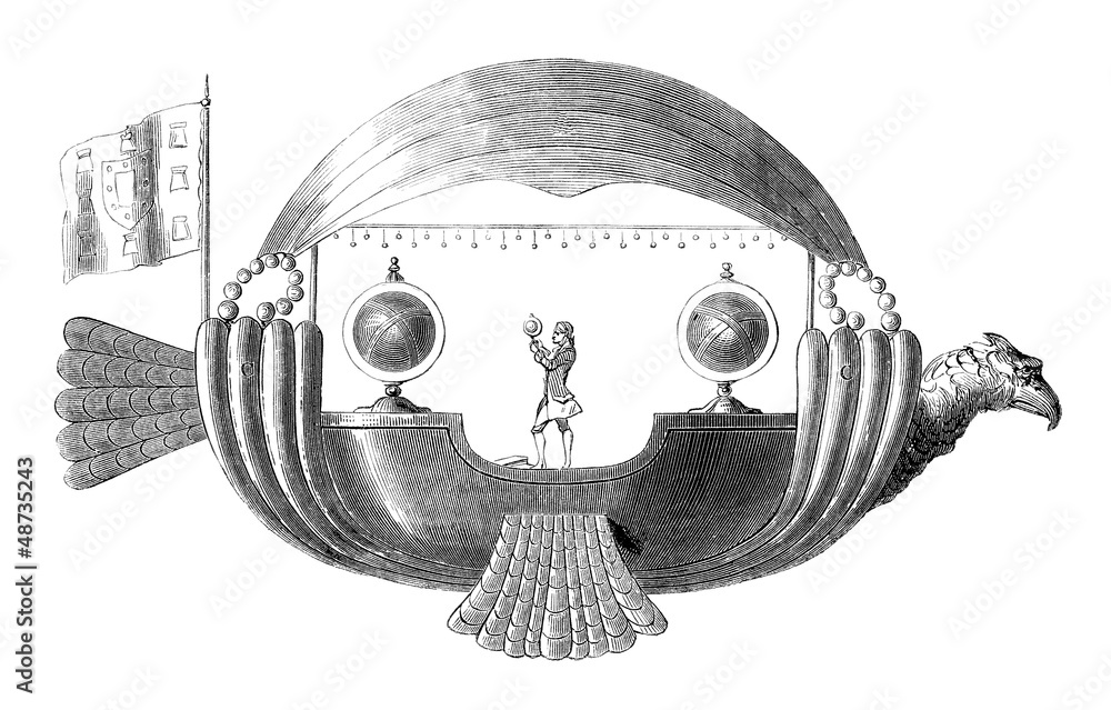 Early Aerostat Project - begining 18th century Stock Illustration ...