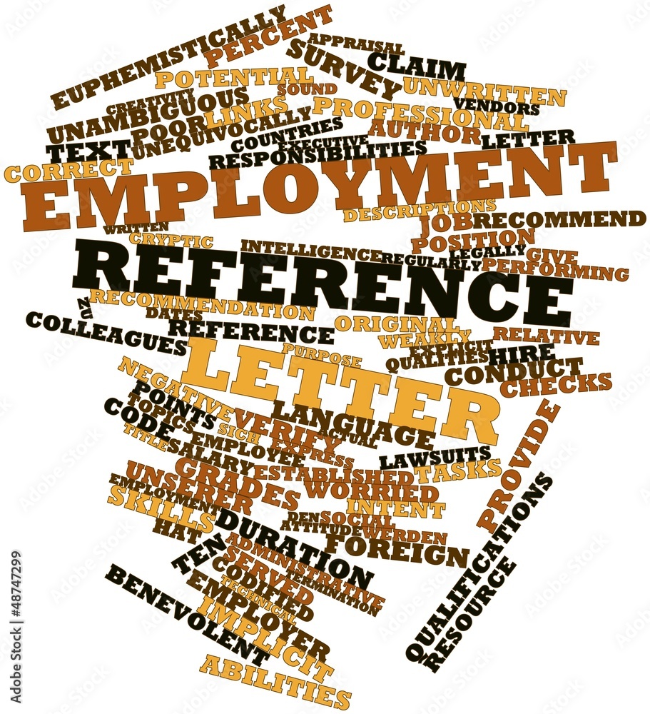 Word cloud for Employment reference letter Stock Illustration | Adobe Stock