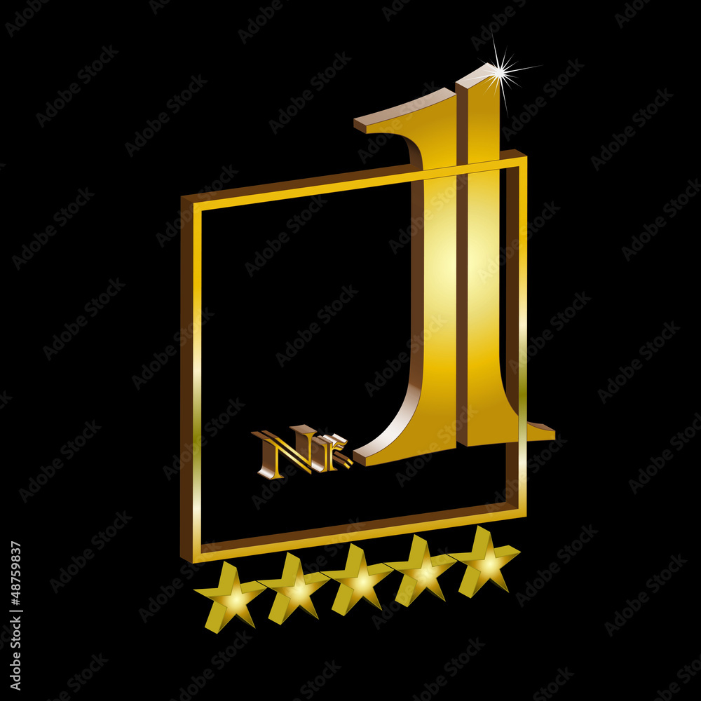 Logo Nr 1 3d Stock Vector | Adobe Stock