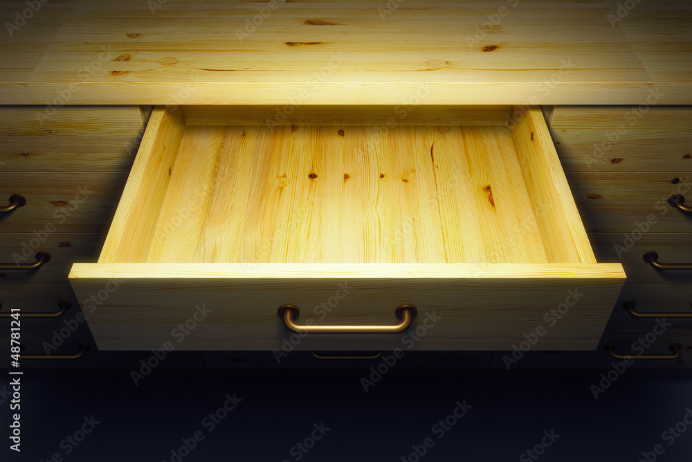 cupboard with opened drawer Stock Illustration | Adobe Stock