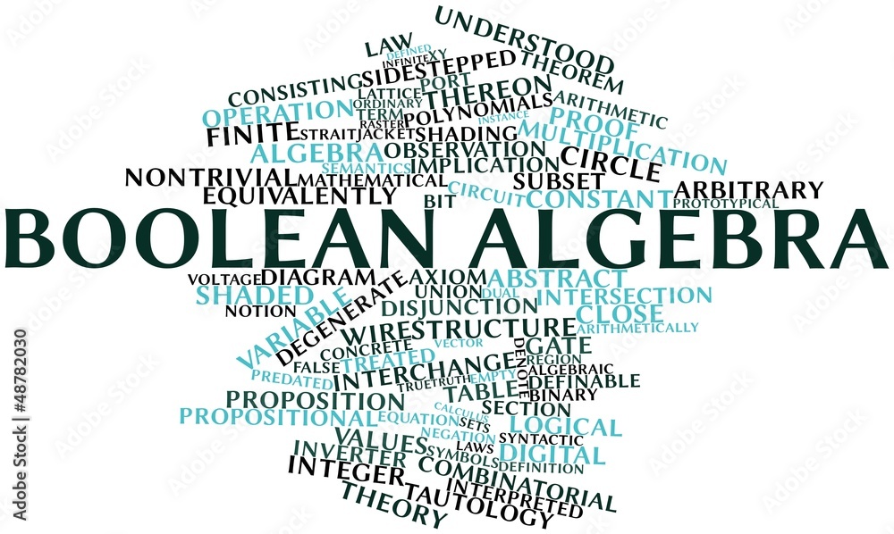 Word cloud for Boolean algebra Stock Illustration | Adobe Stock