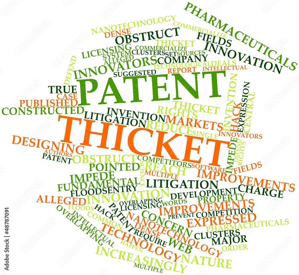 Word cloud for Patent thicket Stock Illustration | Adobe Stock