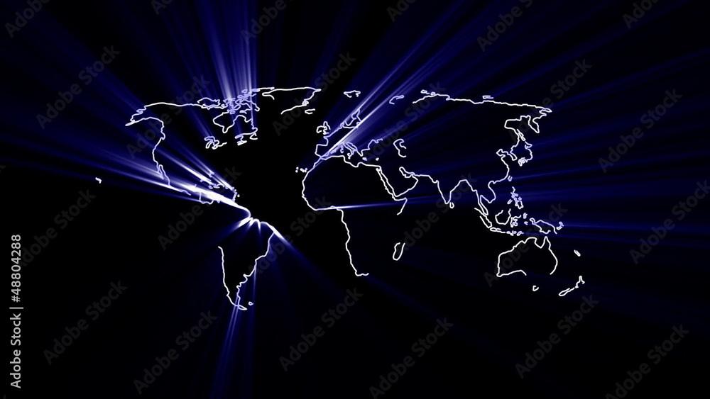2D World map in lines Stock Video | Adobe Stock