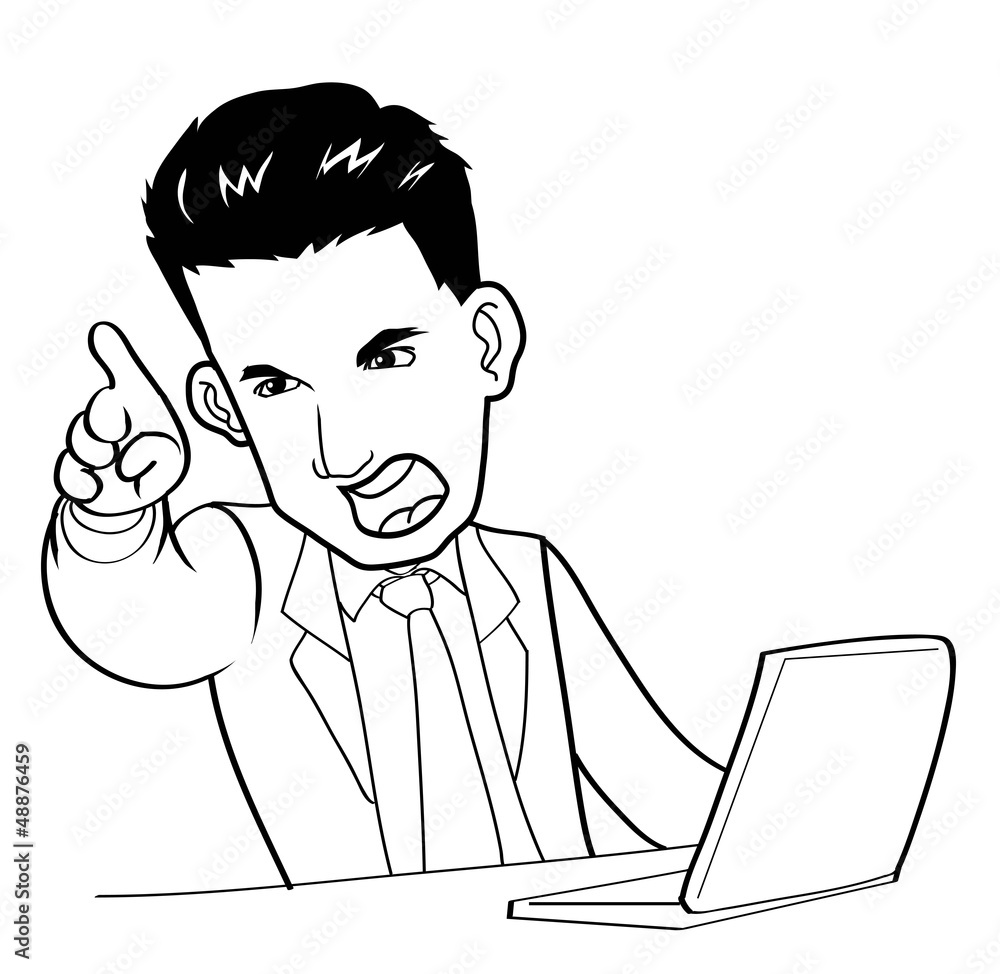 angry boss Vector Illustration Stock Vector | Adobe Stock