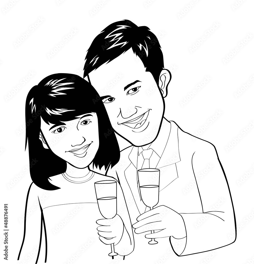 lovely couple toast Vector Illustration Stock Vector | Adobe Stock