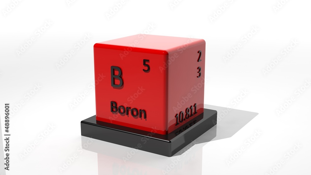Boron. 3d chemical element of the periodic table Stock Photo | Adobe Stock
