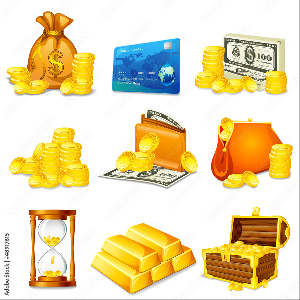 vector illustration of business and money related object Stock Vector ...