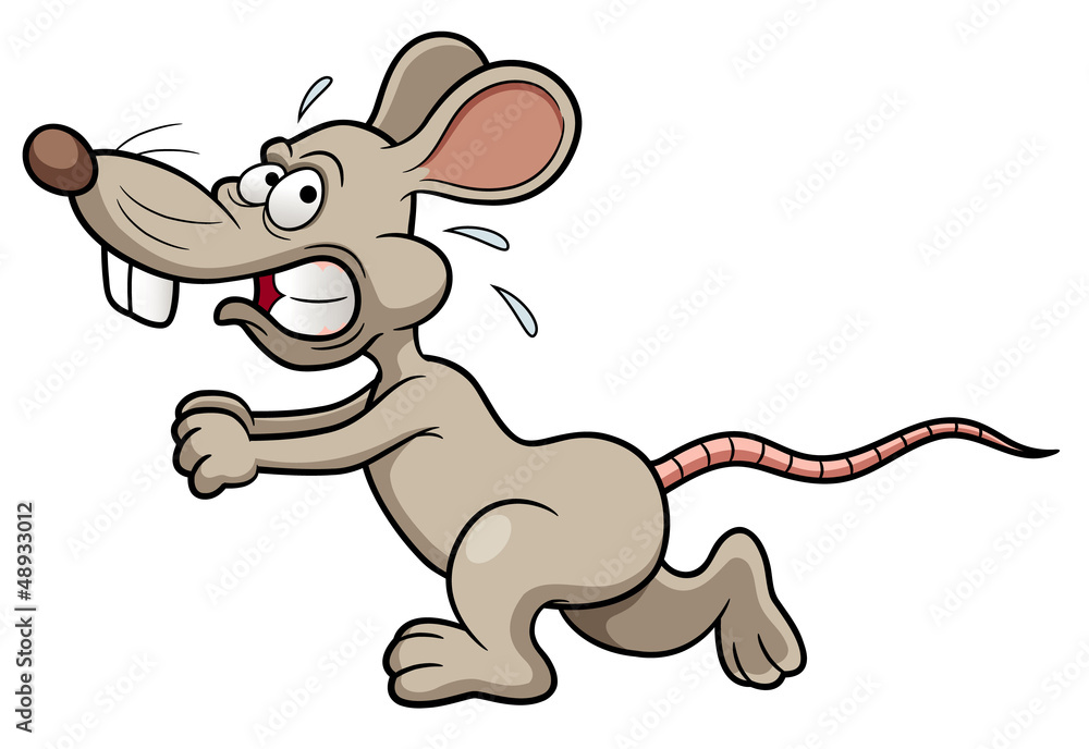 illustration of Cartoon rat running Stock Vector | Adobe Stock