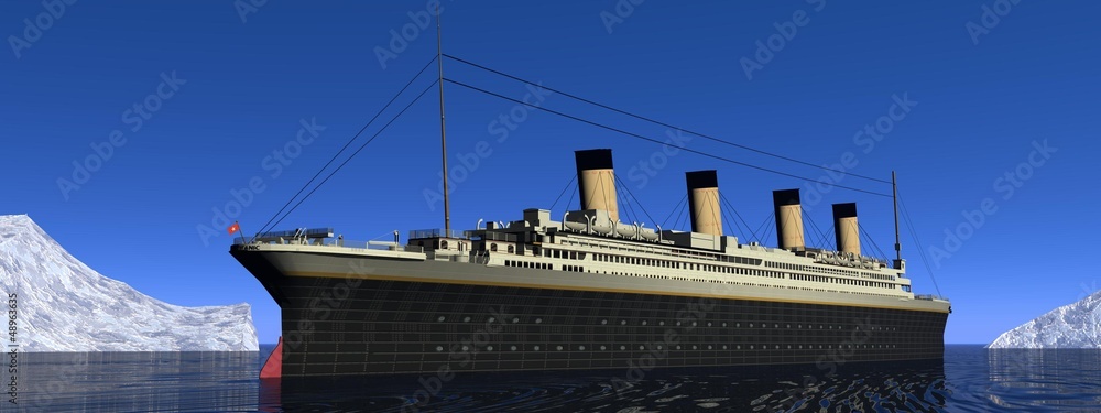 Titanic boat - 3D render Stock Illustration | Adobe Stock