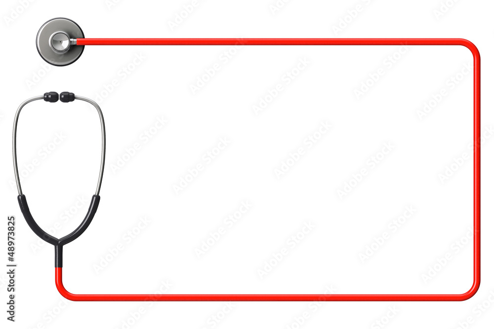 Stethoscope in red as frame Stock Illustration | Adobe Stock