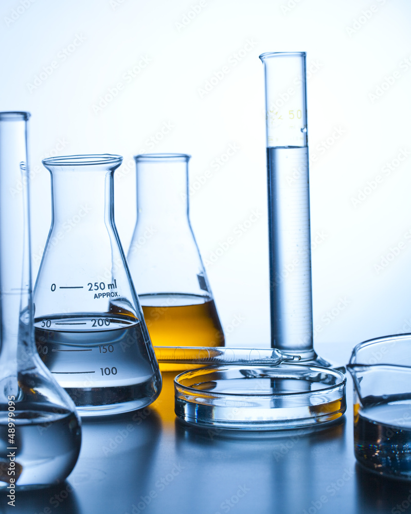 Beaker petri dish pipette and industrial jars Stock Photo | Adobe Stock