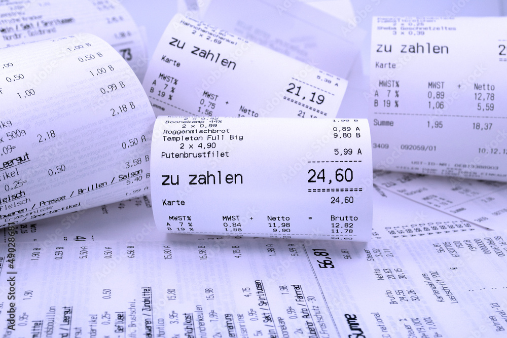 Kassenzettel Stock-Foto | Adobe Stock