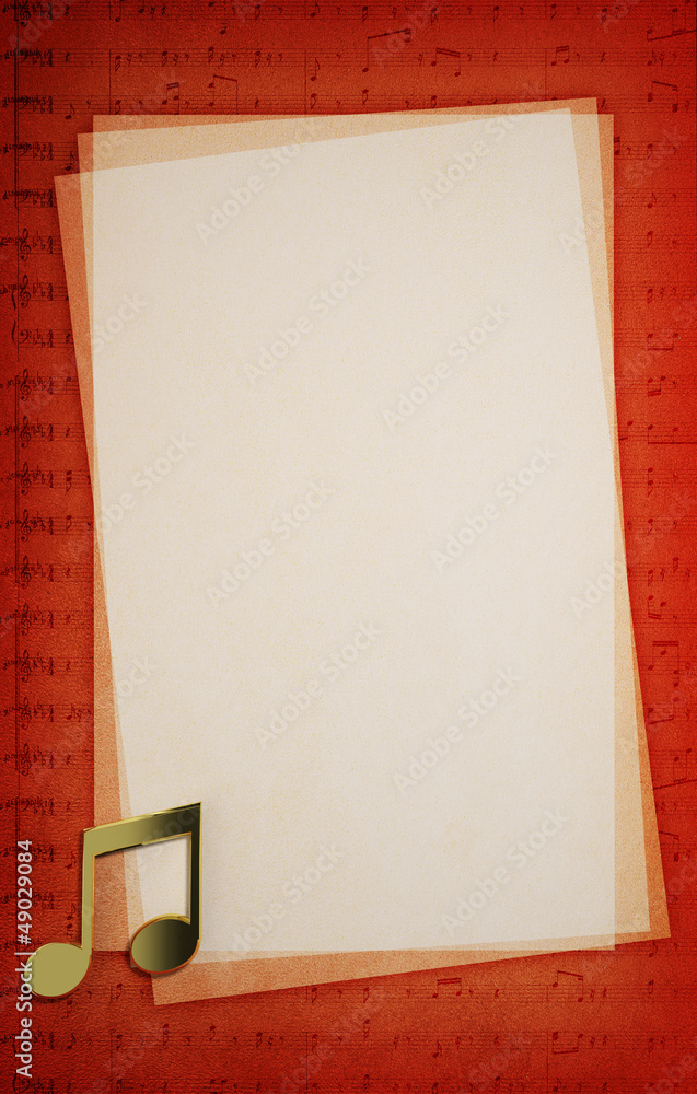 Music notes on fabric texture background with copy-space Stock ...