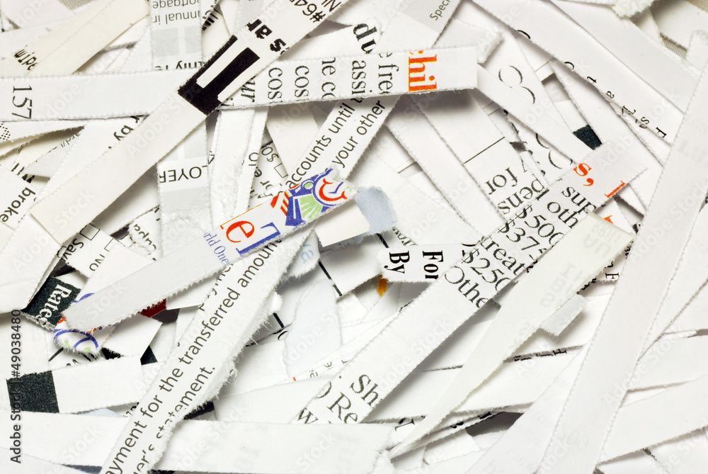 Some shredded paper concepts of confidentiality and privacy Stock Photo ...