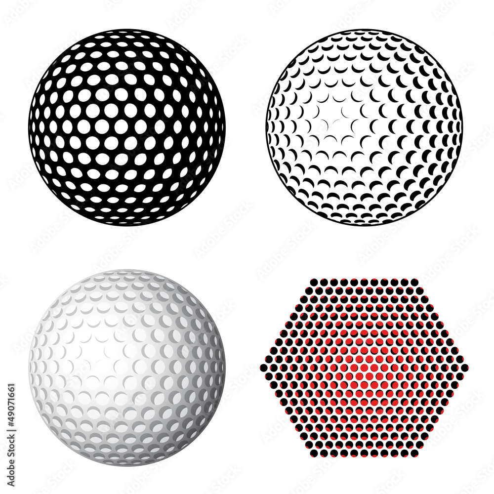 vector golf ball symbols Stock Vector | Adobe Stock