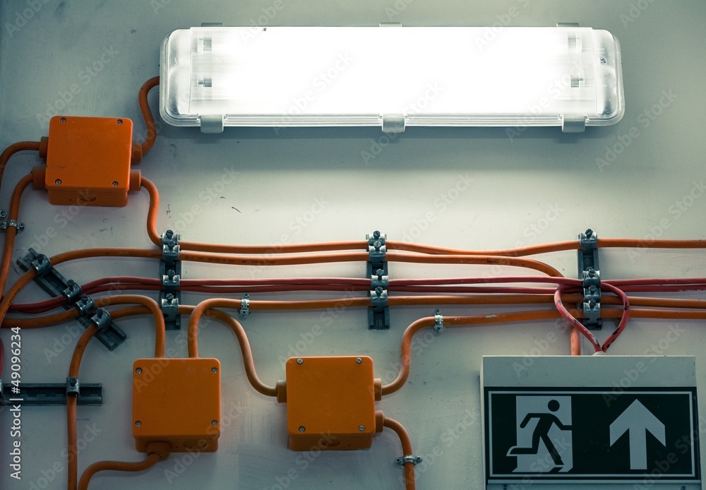 Electric junction box in underground facility Stock Photo | Adobe Stock