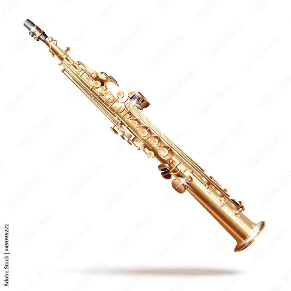 Soprano sax - Vector illustration Stock Vector | Adobe Stock