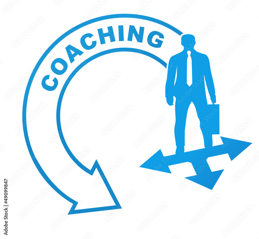 coaching sur symbole bleu Stock Vector | Adobe Stock