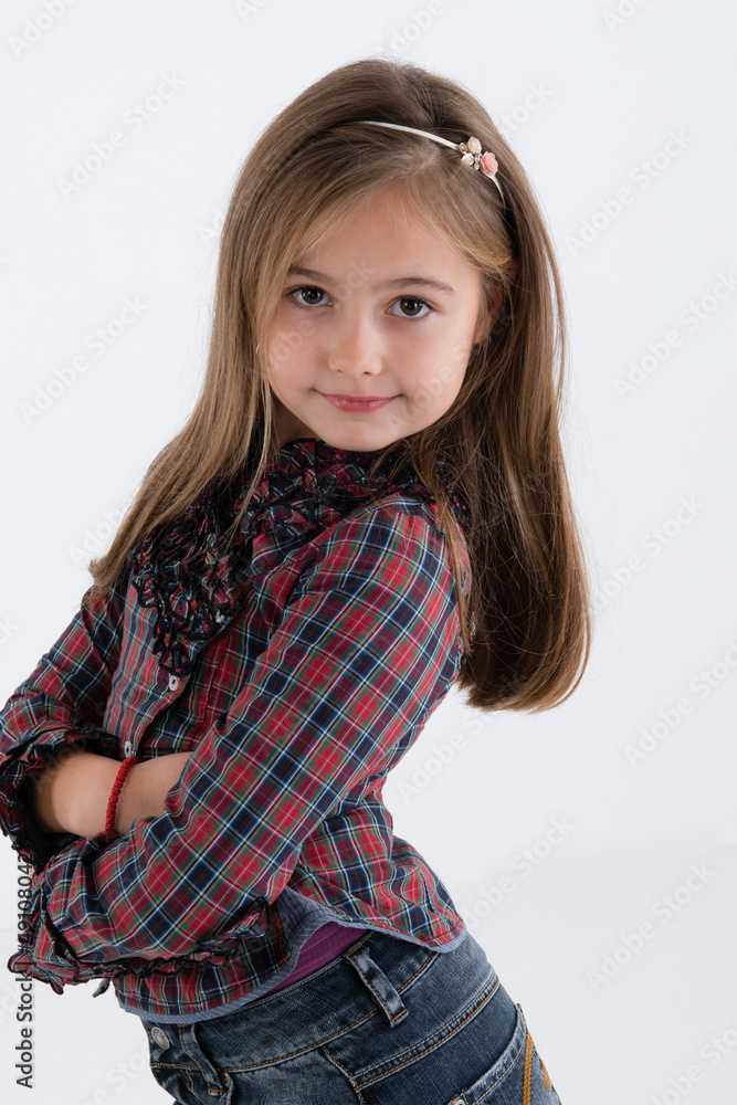 cute girl posing in studio Stock Photo | Adobe Stock