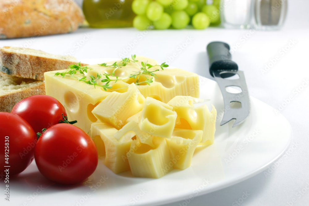 Emmenthal cheese with bread - Emmentaler mit Brot Stock-Foto | Adobe Stock