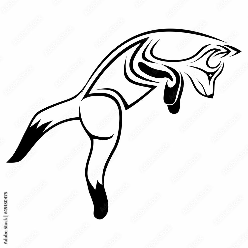 Tribal Fox Vector Tattoo Stock Vector Adobe Stock