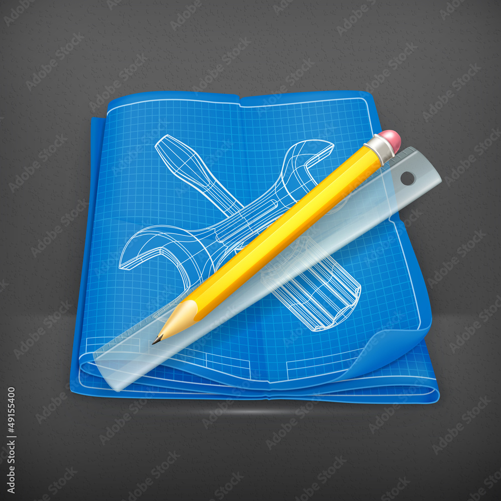 Technical drawing icon Stock Vector | Adobe Stock