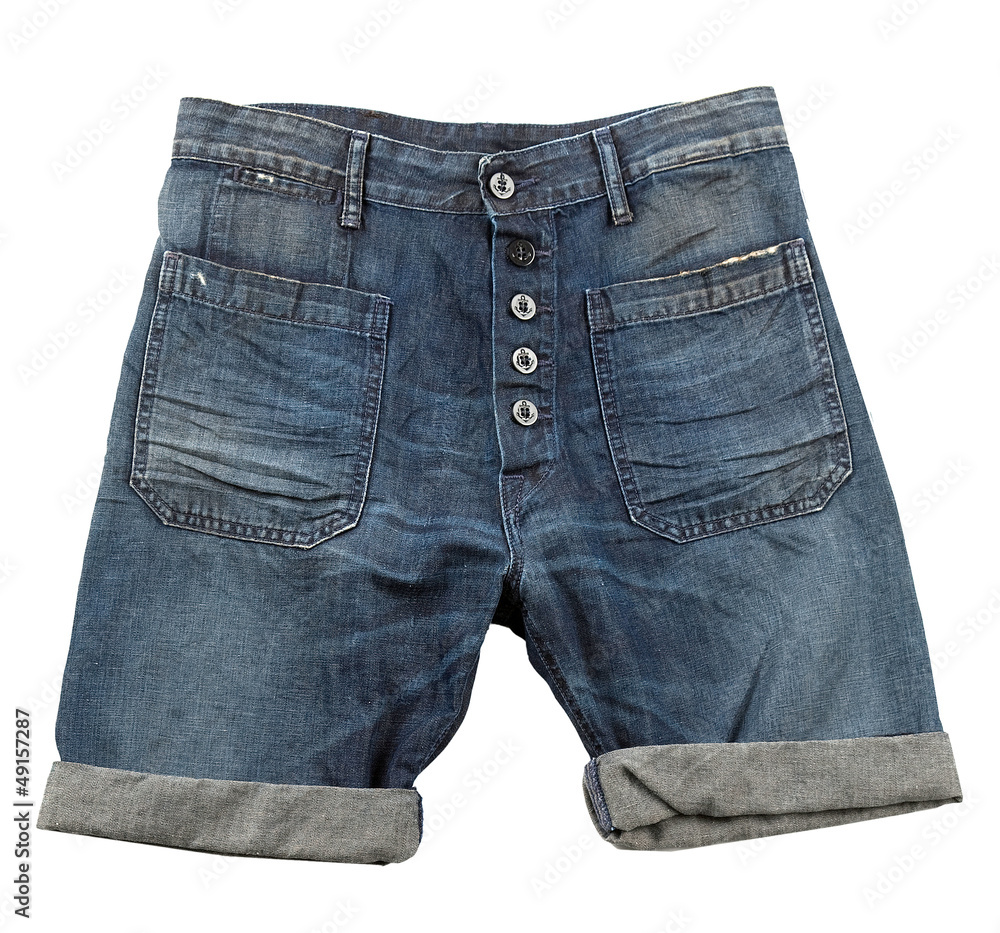 Denim shorts with hem Stock Photo | Adobe Stock