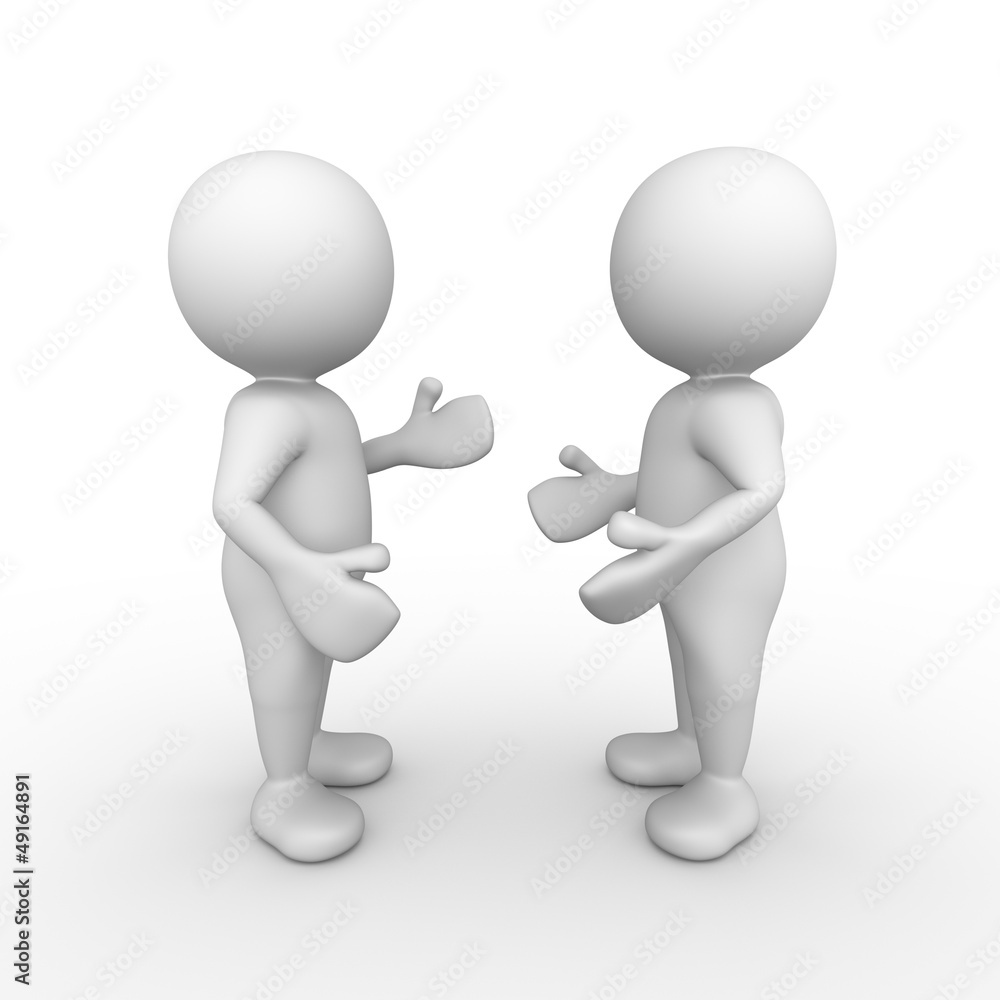 3D Minimalistic People Talking Stock イラスト | Adobe Stock
