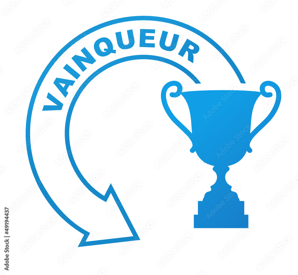 vainqueur sur symbole bleu Stock Vector | Adobe Stock