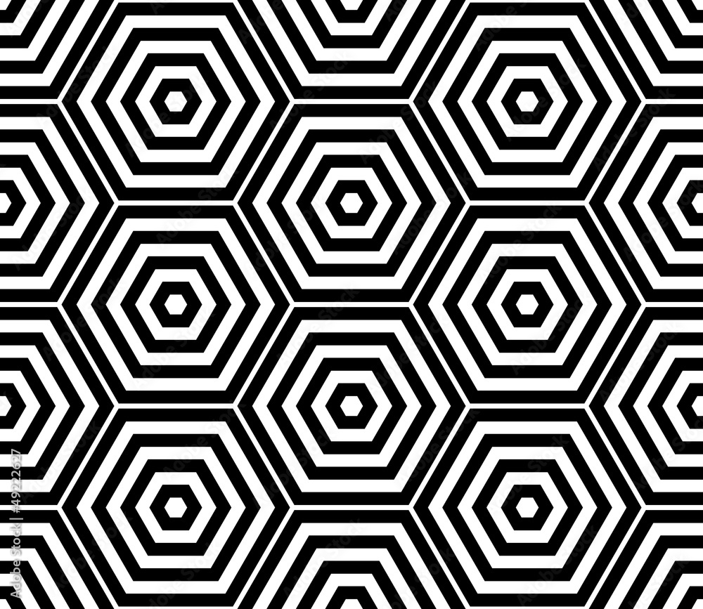 Black and white hexagon seamless pattern background Stock Vector ...