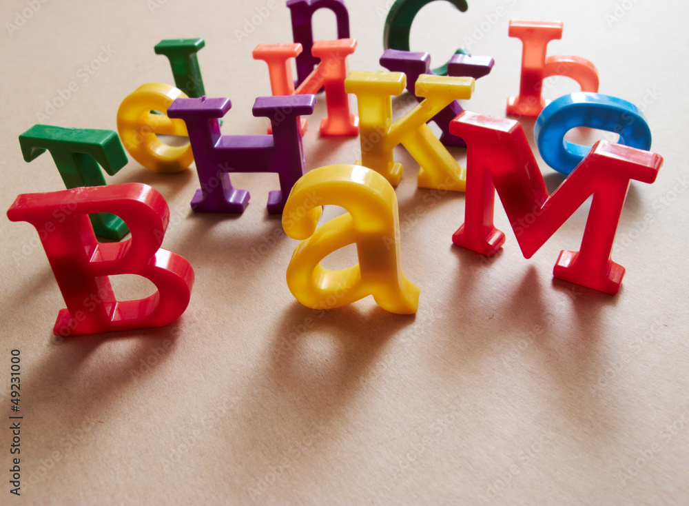 Plastic alphabet letters Stock Photo | Adobe Stock