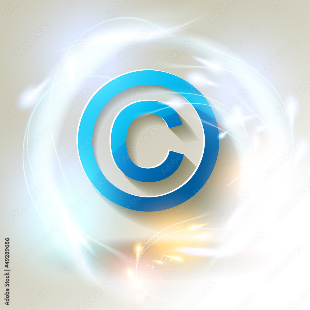 Copyright SYMBOL Bokeh Blau Stock-Vektorgrafik | Adobe Stock