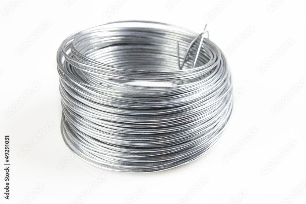 wire coil on white background Stock Photo | Adobe Stock