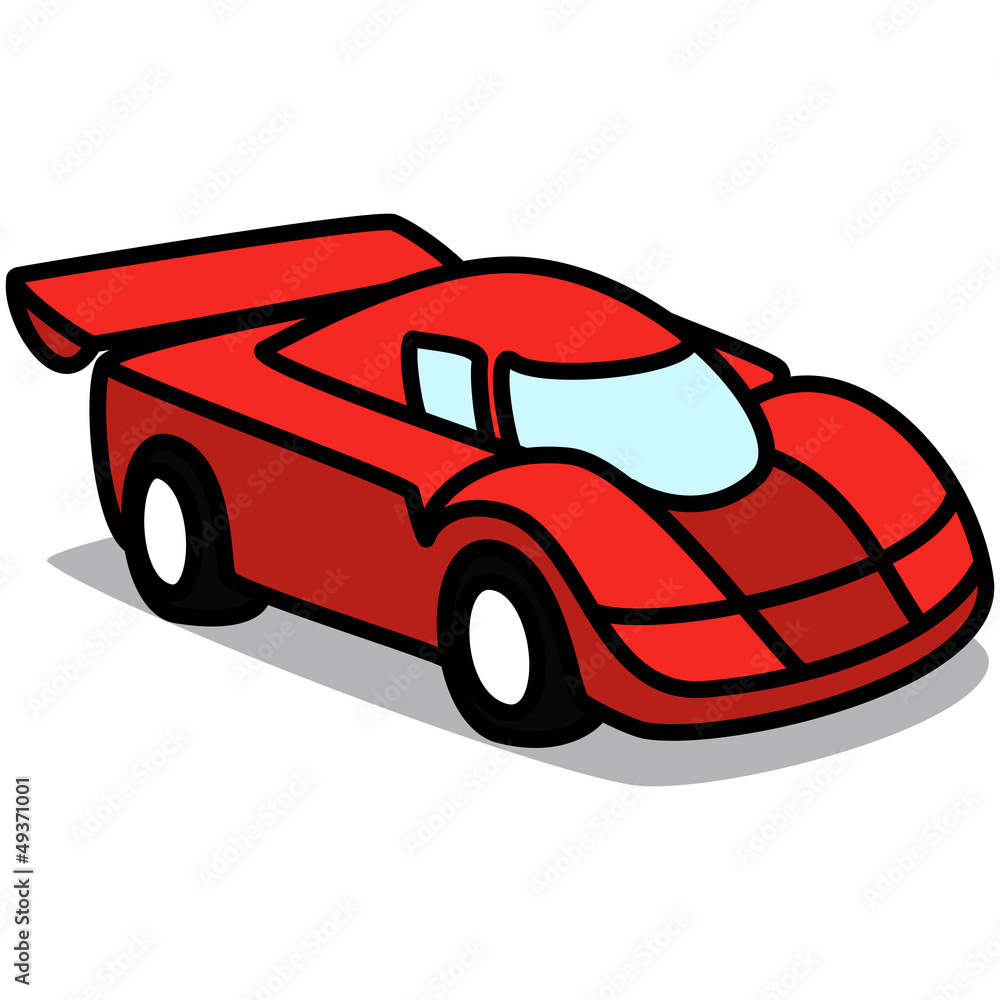 Cartoon Car 49 : Red Racing Car Stock Vector | Adobe Stock