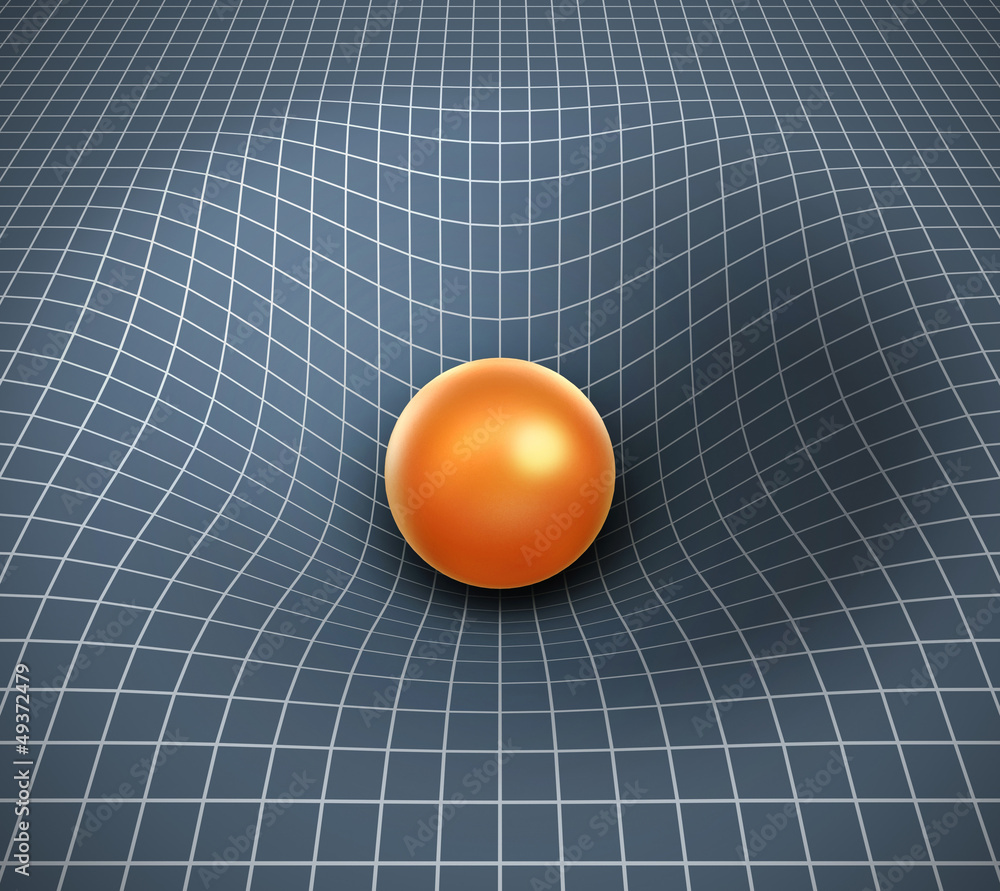 gravity 3d illustration - object affecting space / time Stock ...