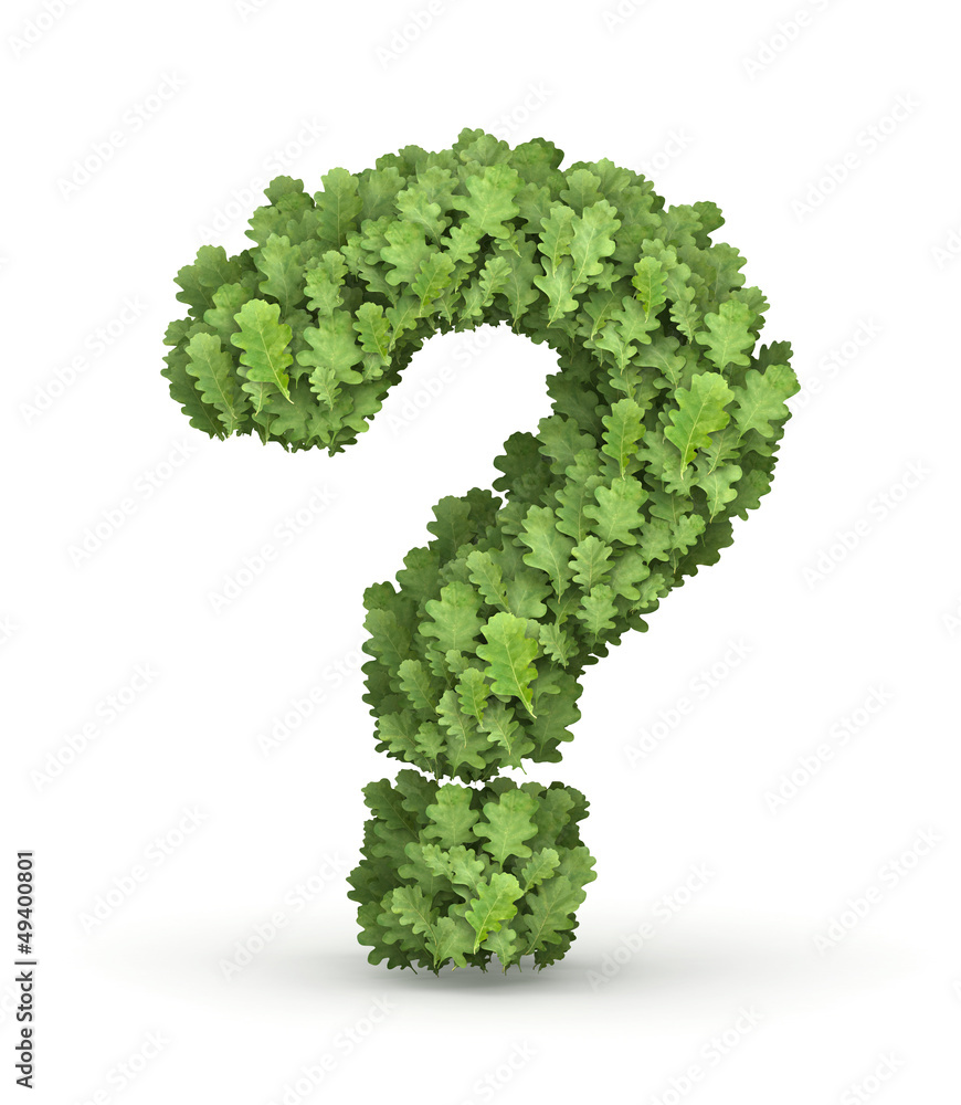 Question mark from green leaves Stock Illustration | Adobe Stock